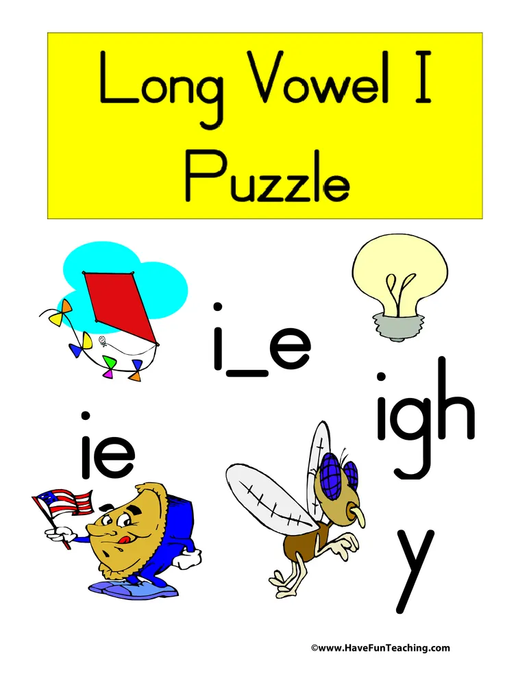 Long Vowel I Puzzle by Teach Simple