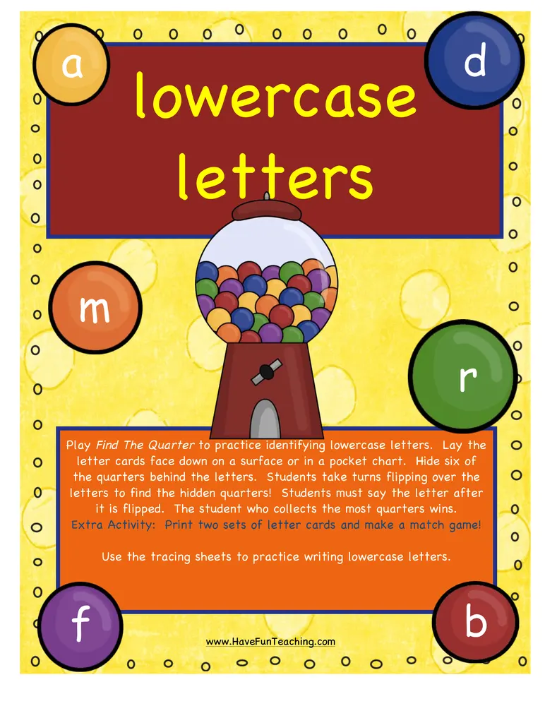 Lowercase Letters Activity by Teach Simple