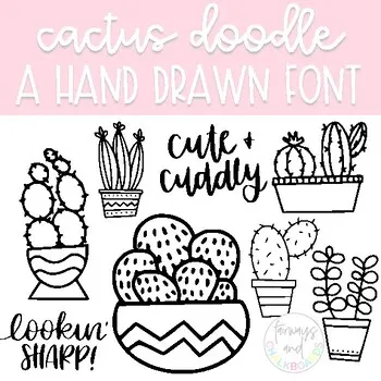 LSF Doodle Font - Cactus by Teach Simple