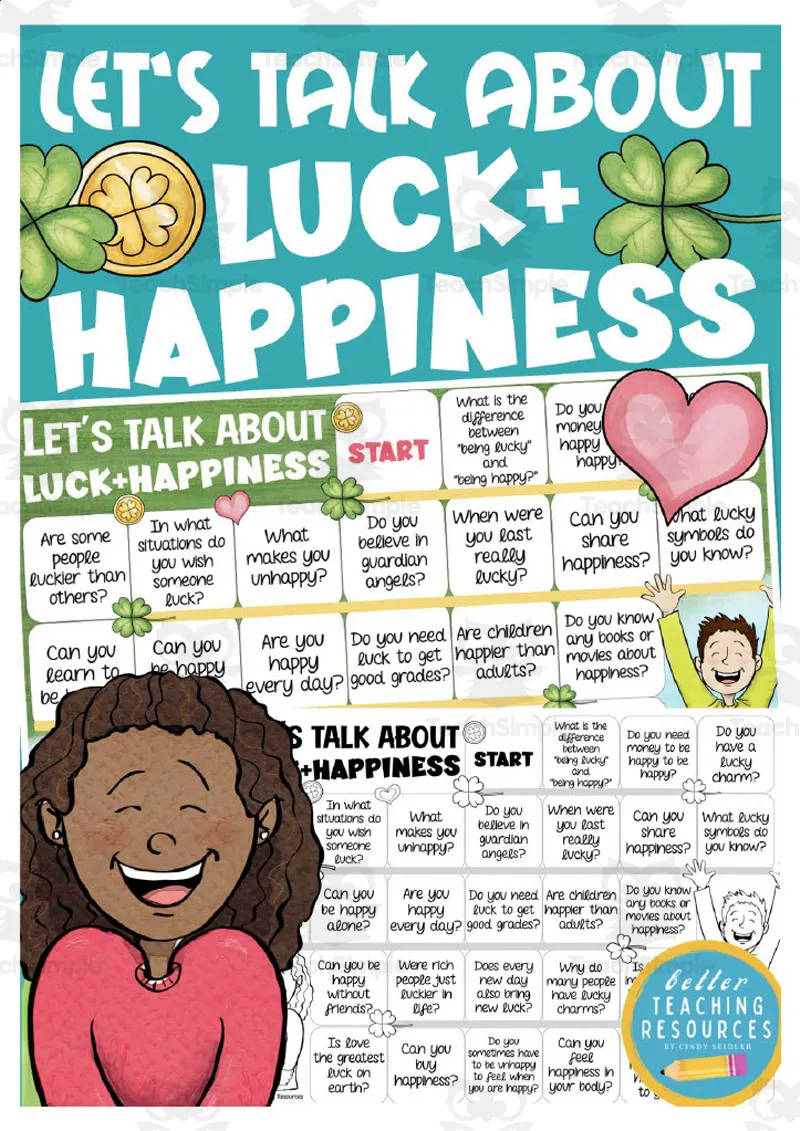 Luck + Happiness Speaking Game by Teach Simple