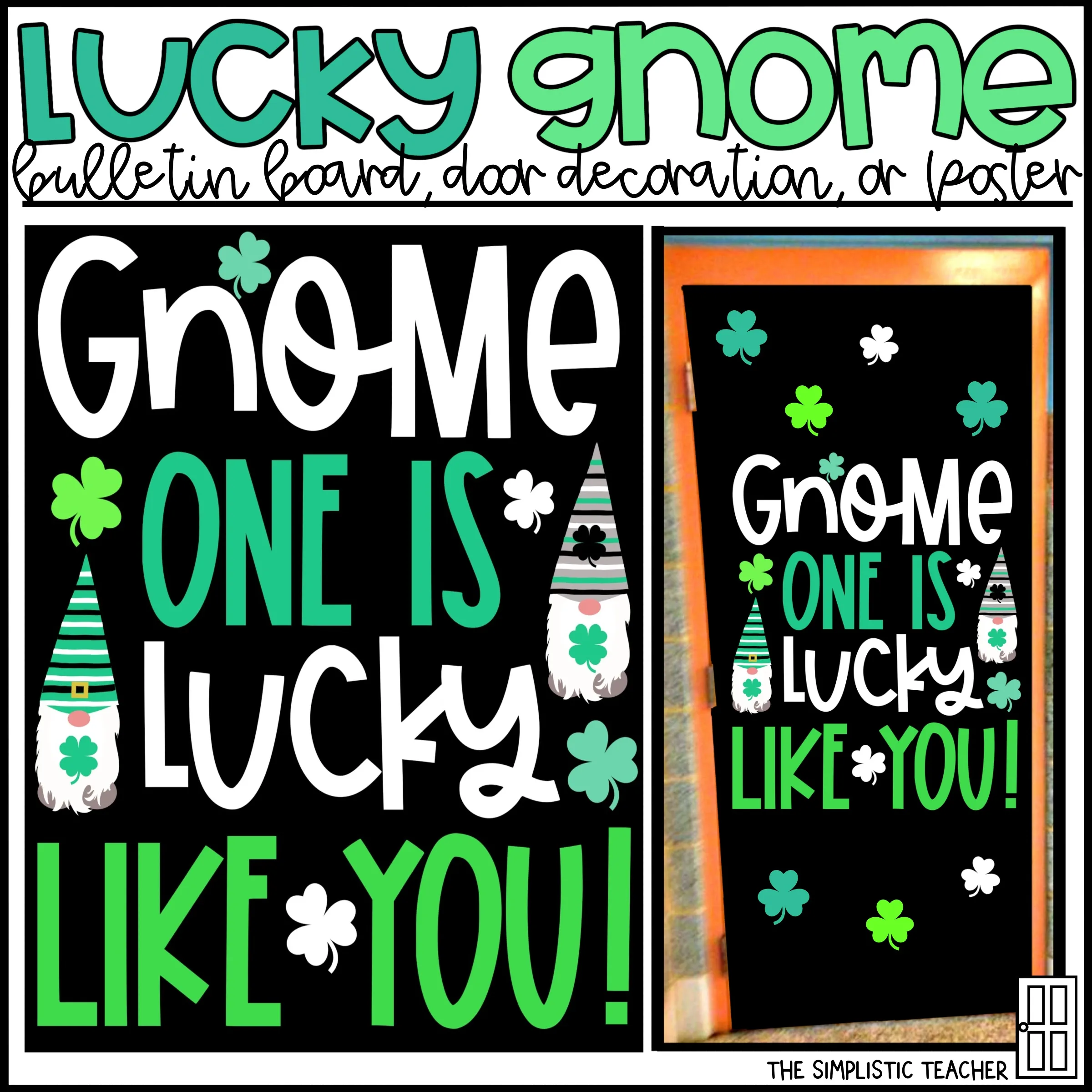 Lucky Gnomes St. Patrick's Day Bulletin Board Kit, Door Decoration Set ...