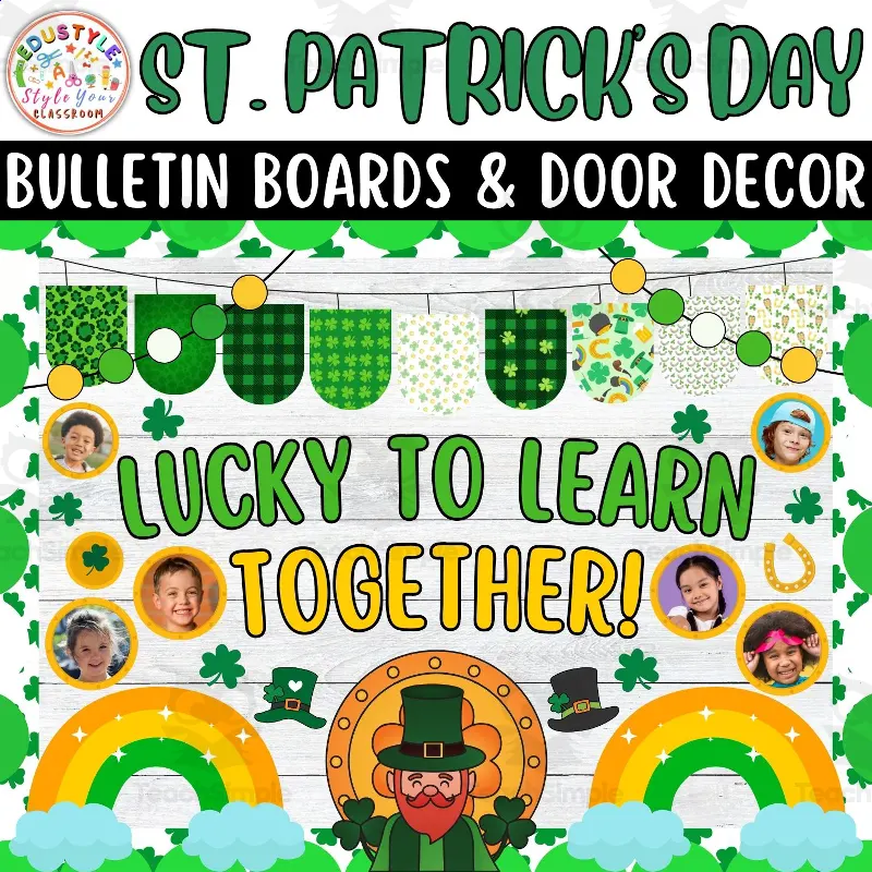 Lucky to learn together St. Patrick's Day Bulletin Boards & Door Decor ...