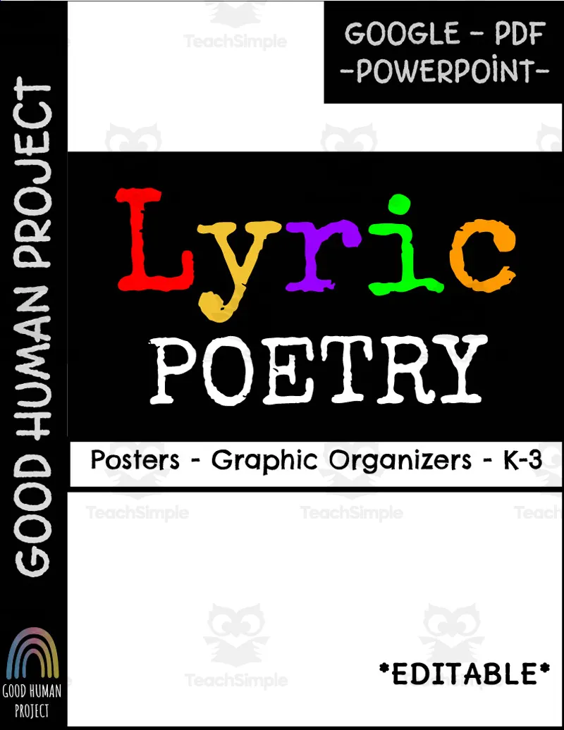 Lyric Poetry Writing | Posters & Graphic Organizers by Teach Simple