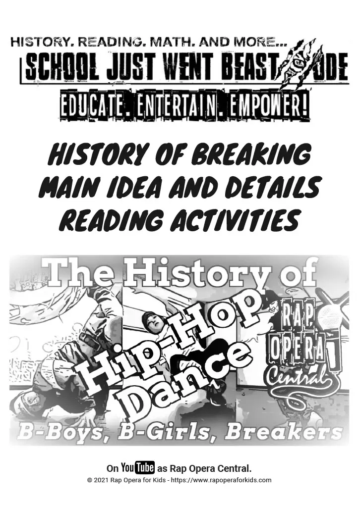 Main Idea and Details Activities: History of Hip Hop Dance | Passage ...