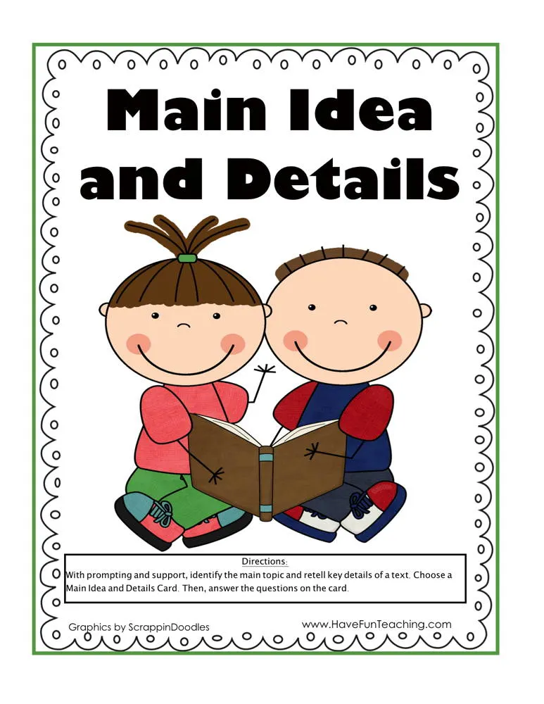Main Idea and Details Activity by Teach Simple