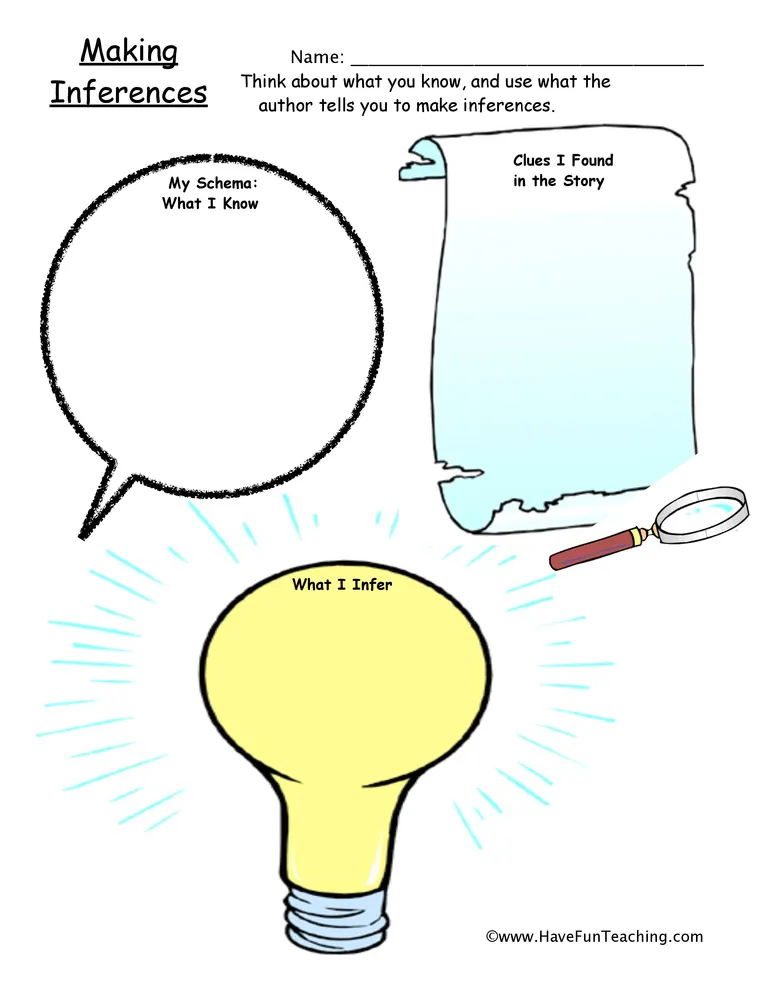 Making Inferences Recording Worksheet by Teach Simple