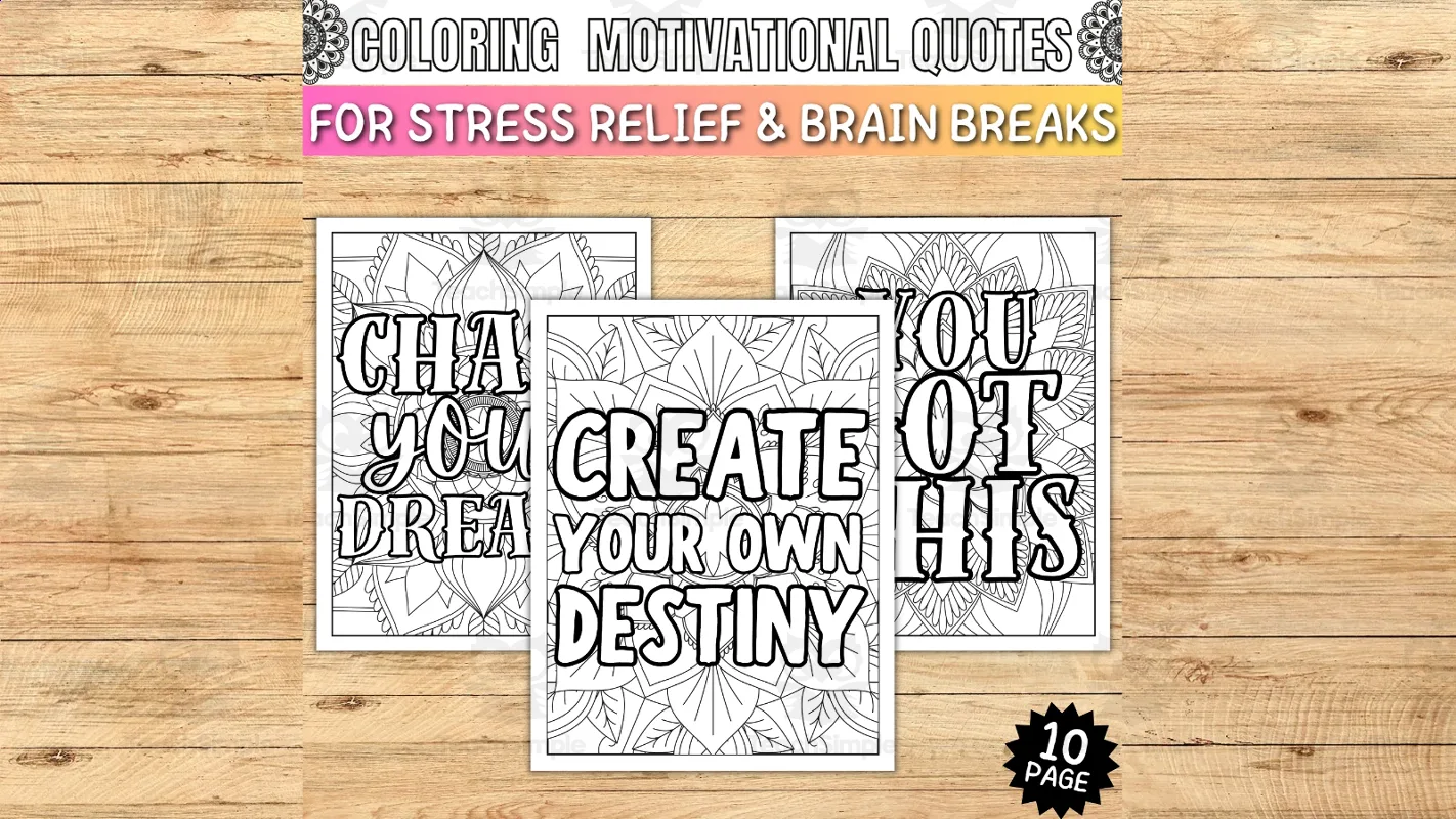 Mandala Magic: 10 Designs with Uplifting Messages for Mindful Coloring ...