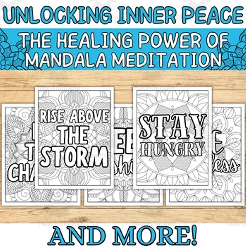 Mandala Magic: 10 Designs with Uplifting Messages for Mindful Coloring ...