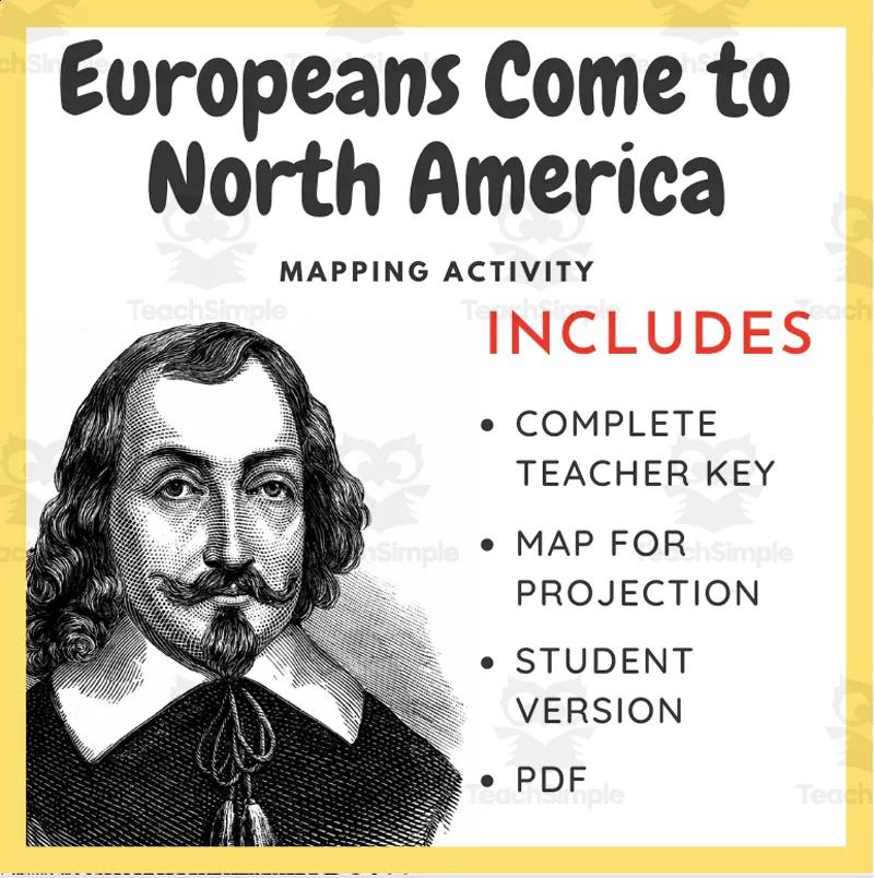 Map Activity: Europeans Come to North America by Teach Simple