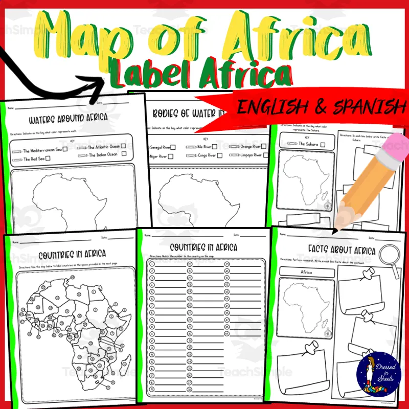 Map of Africa Label Africa by Teach Simple