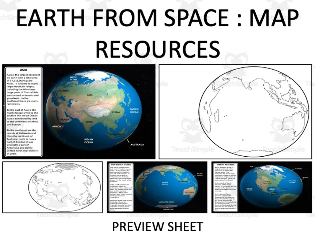 Maps of the Globe : Earth From Space by Teach Simple