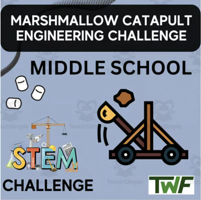 Marshmallow Catapult - MIDDLE SCHOOL - STEM Engineering by Teach Simple