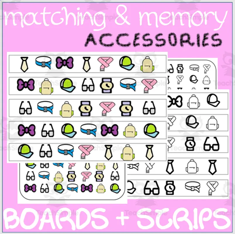 MATCHING & MEMORY BOARDS WITH STRIPS| ACCESSORIES by Teach Simple