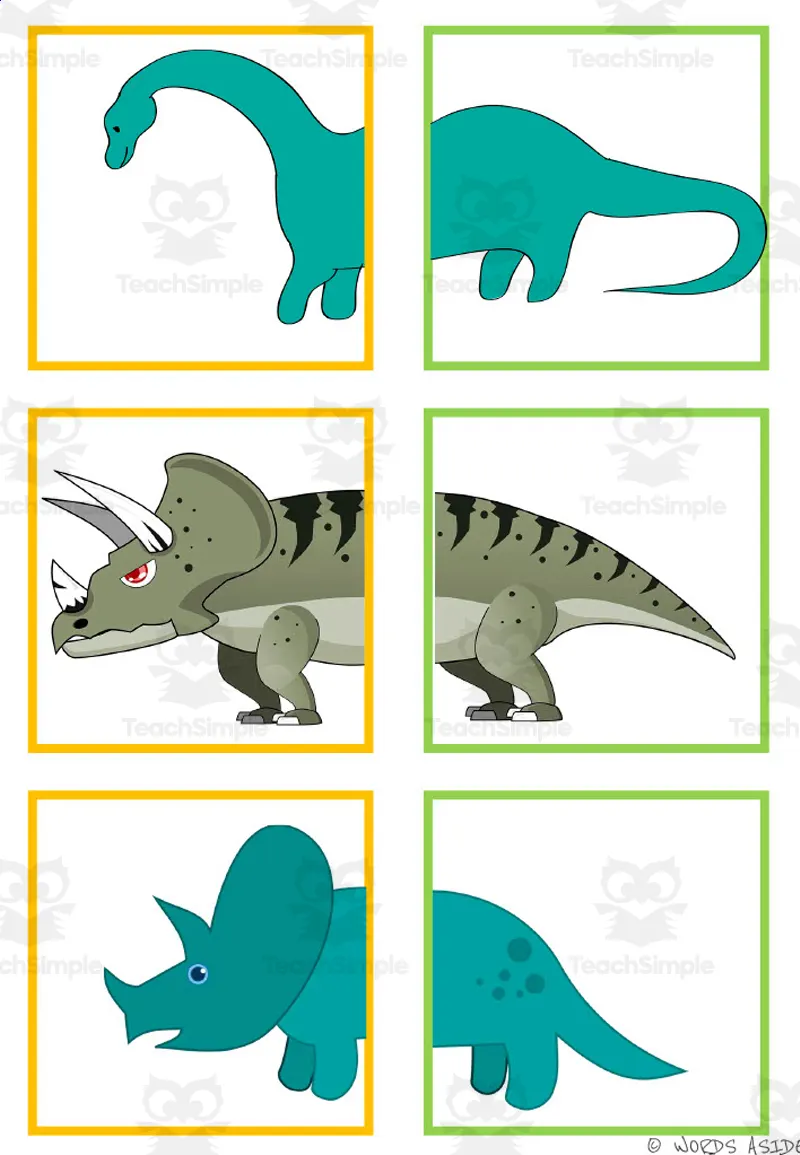 Matching Card Halves: Animals Pack by Teach Simple
