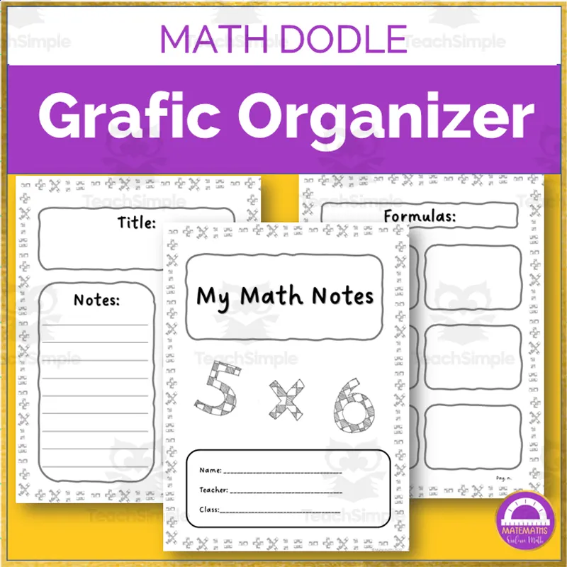 Math Doodle Themed Graphic Organizer by Teach Simple