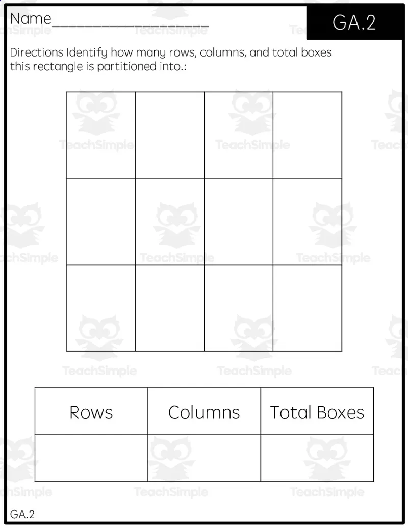 Math Quick Check: Rows and Columns 1 by Teach Simple