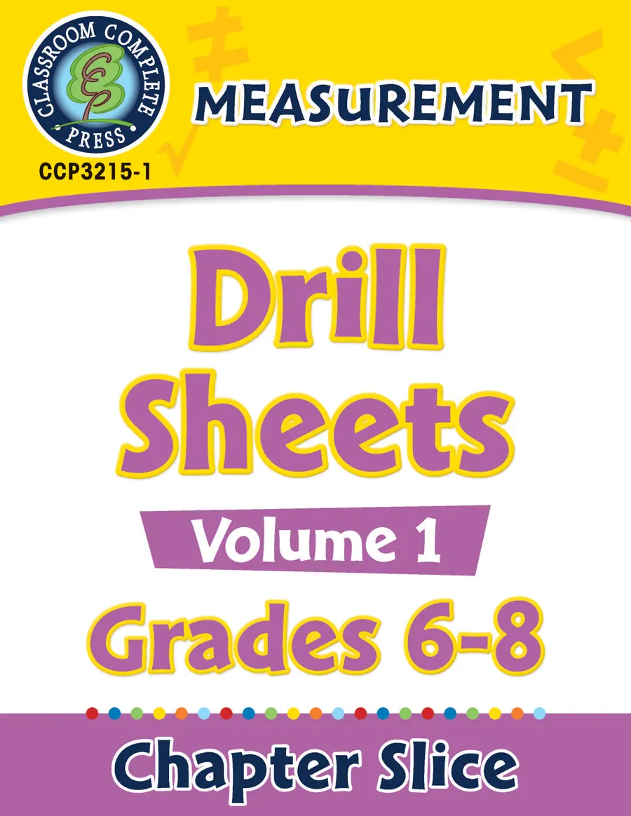 Measurement - Drill Sheets Vol. 1 Gr. 6-8 by Teach Simple
