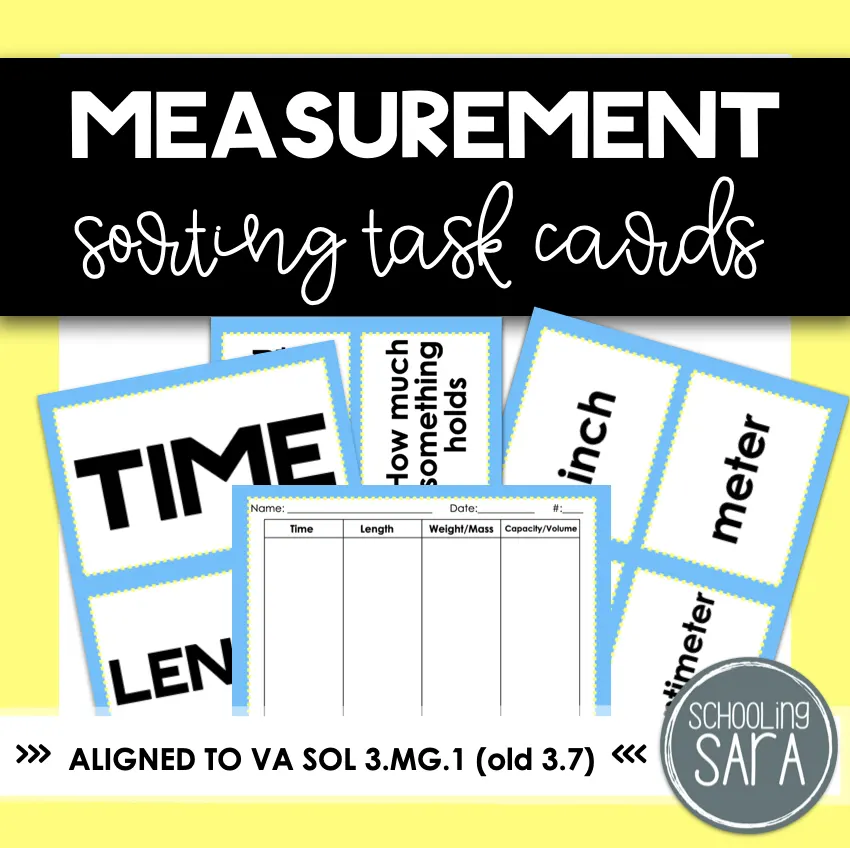 Measurement Sort Cards by Teach Simple