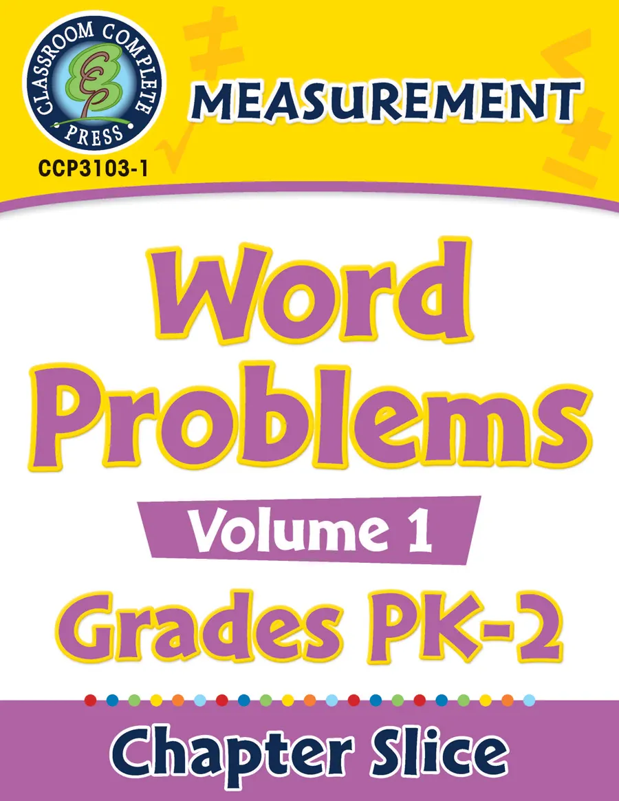 Measurement: Word Problems Vol. 1 Gr. PK-2 by Teach Simple