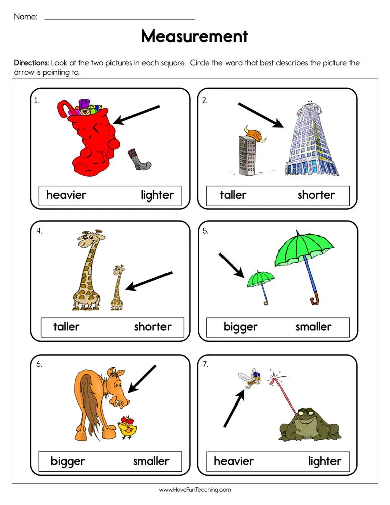 Measurement Worksheet by Teach Simple