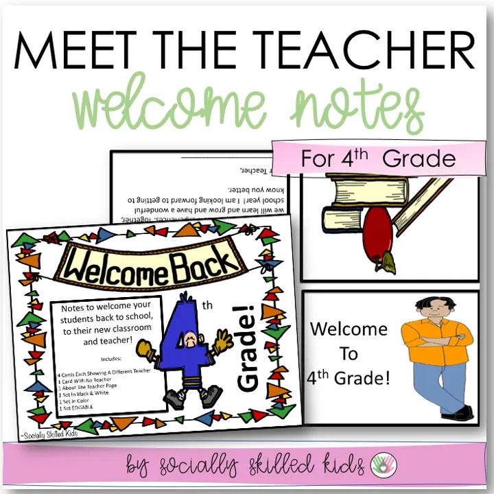 MEET THE TEACHER Welcome Notes For 4th Grade by Teach Simple
