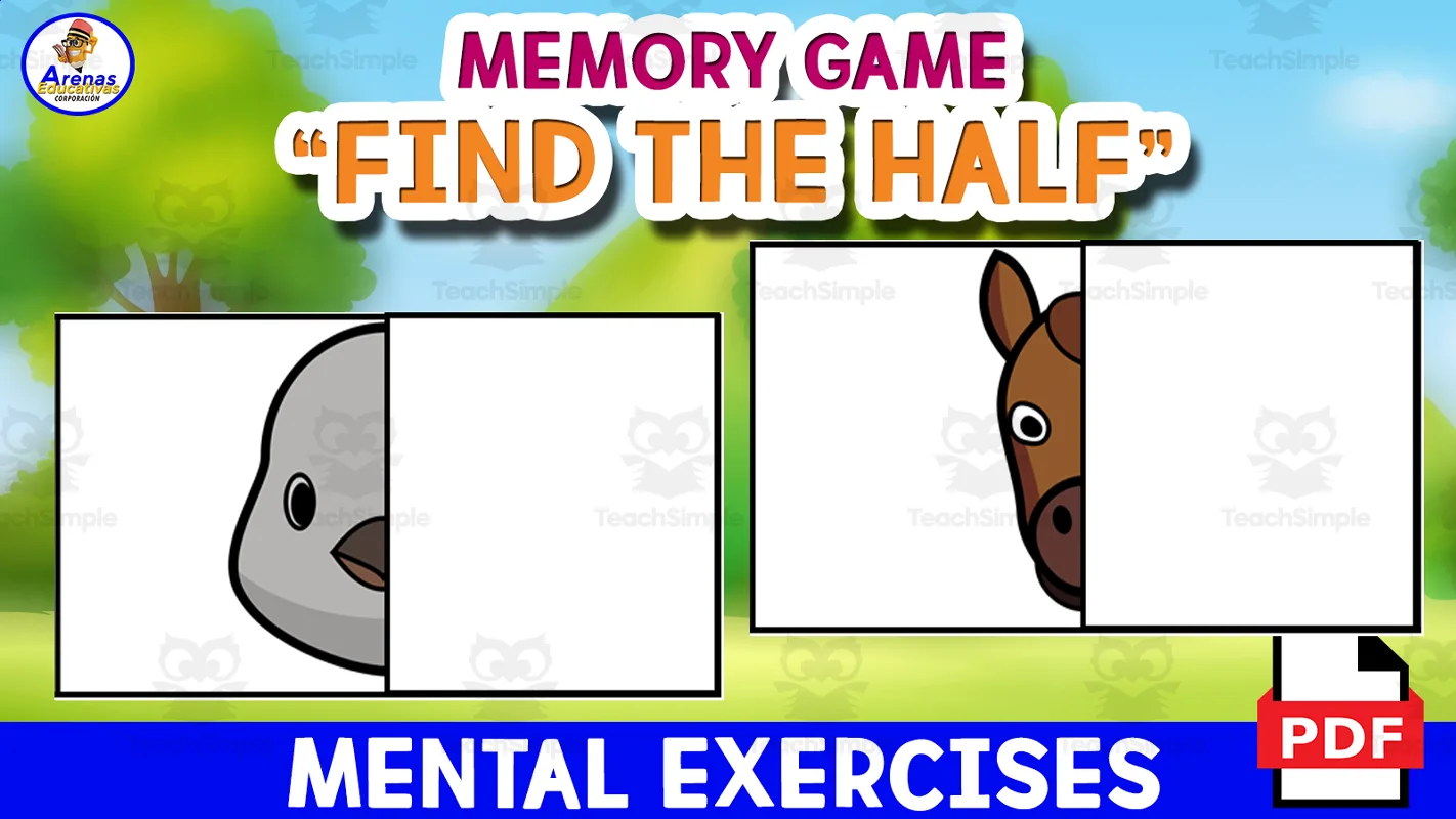 MEMORY GAME "FIND THE HALF" by Teach Simple