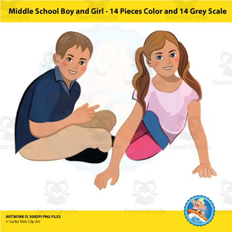 Middle School Boy and Girl Clipart by Teach Simple