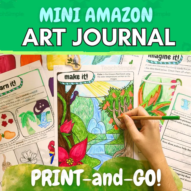 Mini Rainforest Art Journal for Kids: Color in the Amazon by Teach Simple