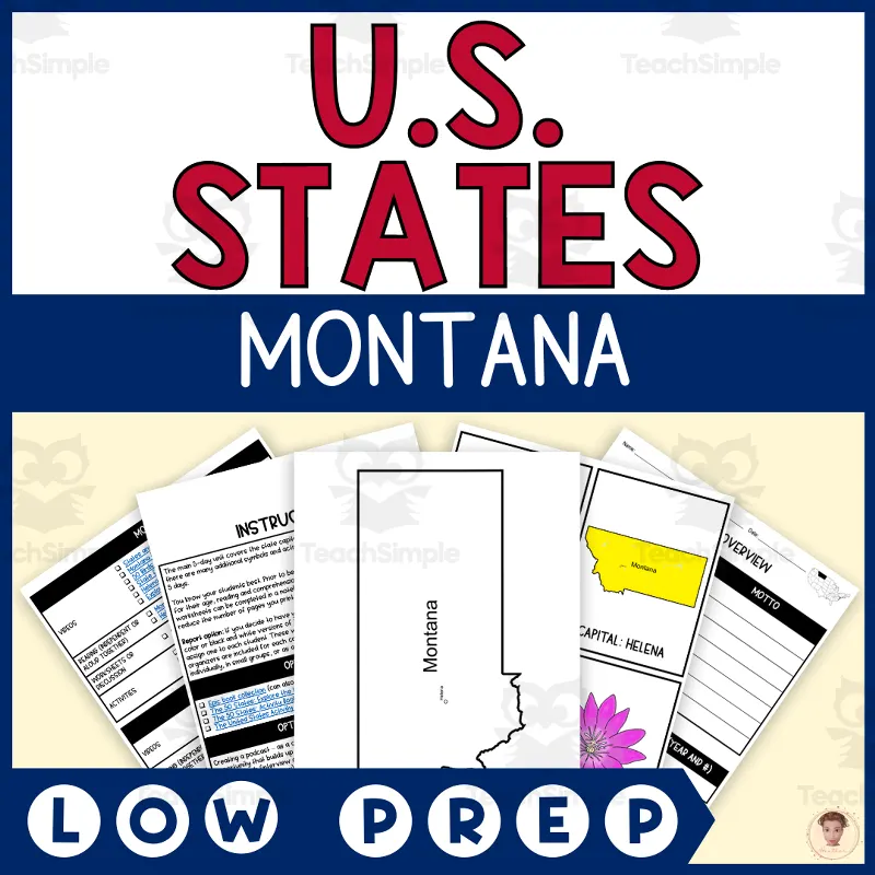 Montana State Unit Study (Capital, Bird, Flower, Flag, Animal) by Teach ...