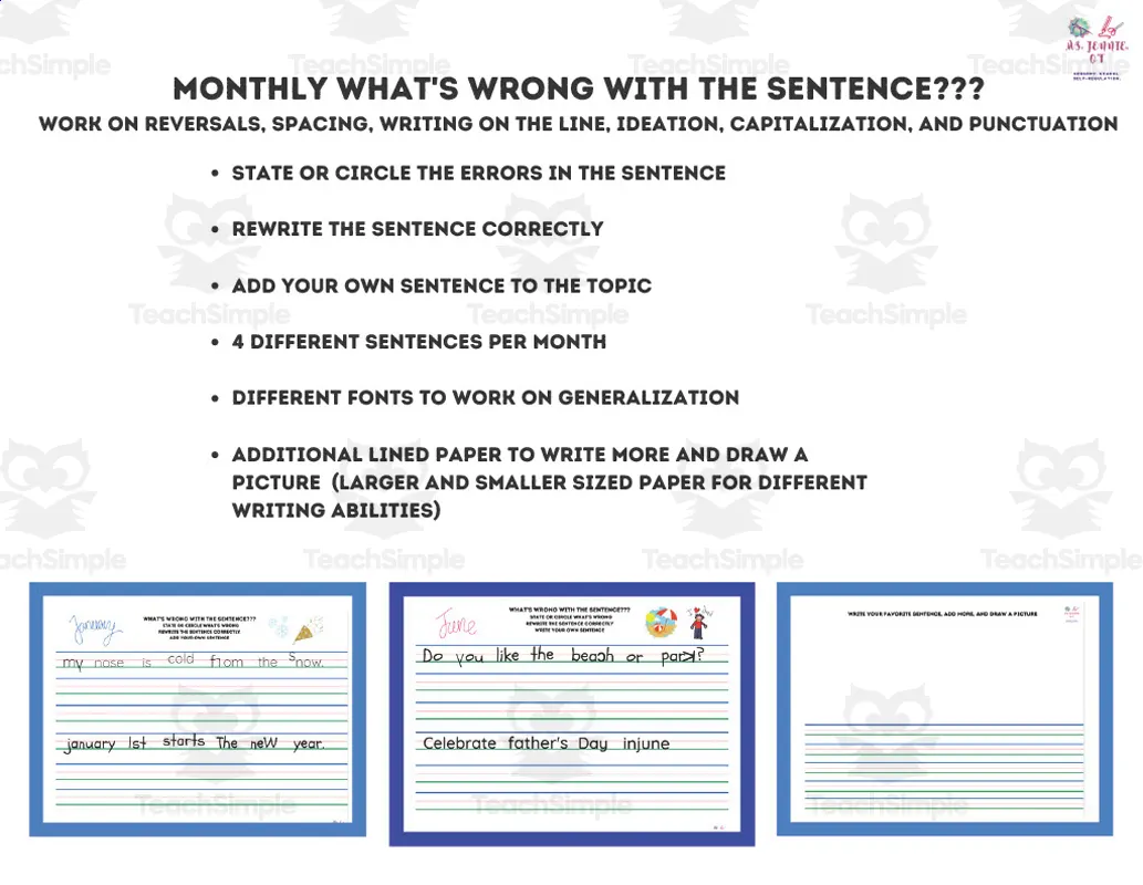 Monthly What's Wrong with the Sentence? by Teach Simple