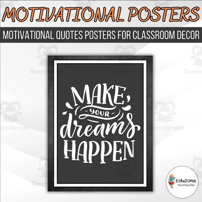 Motivational Poster: Classroom quote poster by Teach Simple
