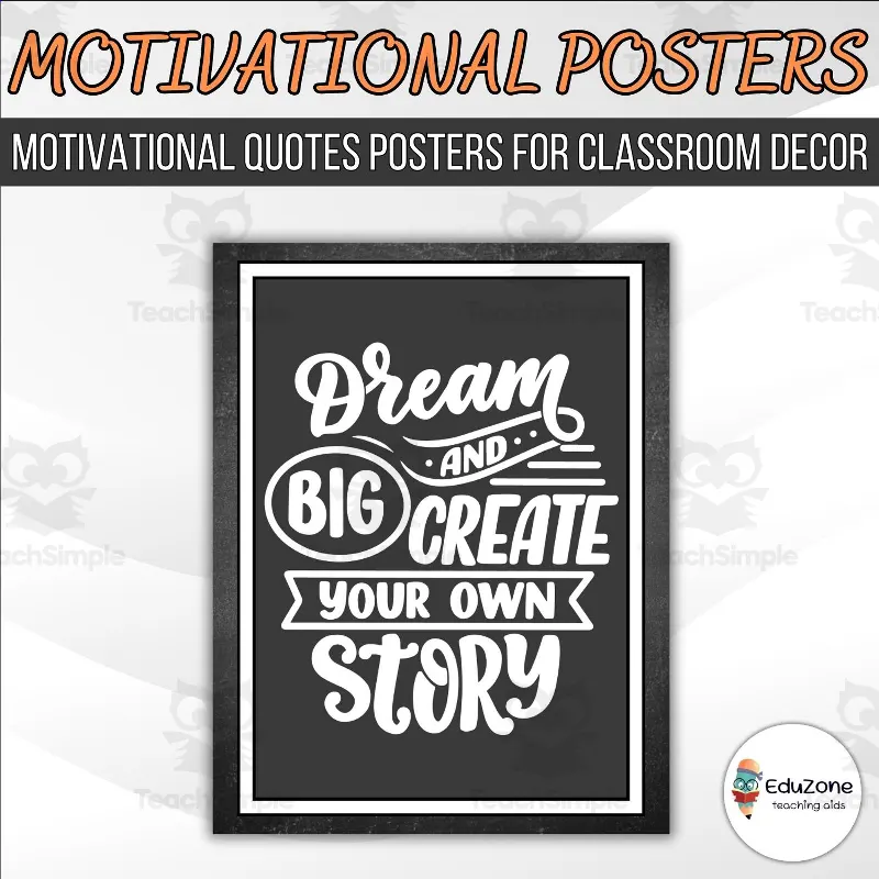 Motivational Poster: Inspiring classroom quote poster by Teach Simple