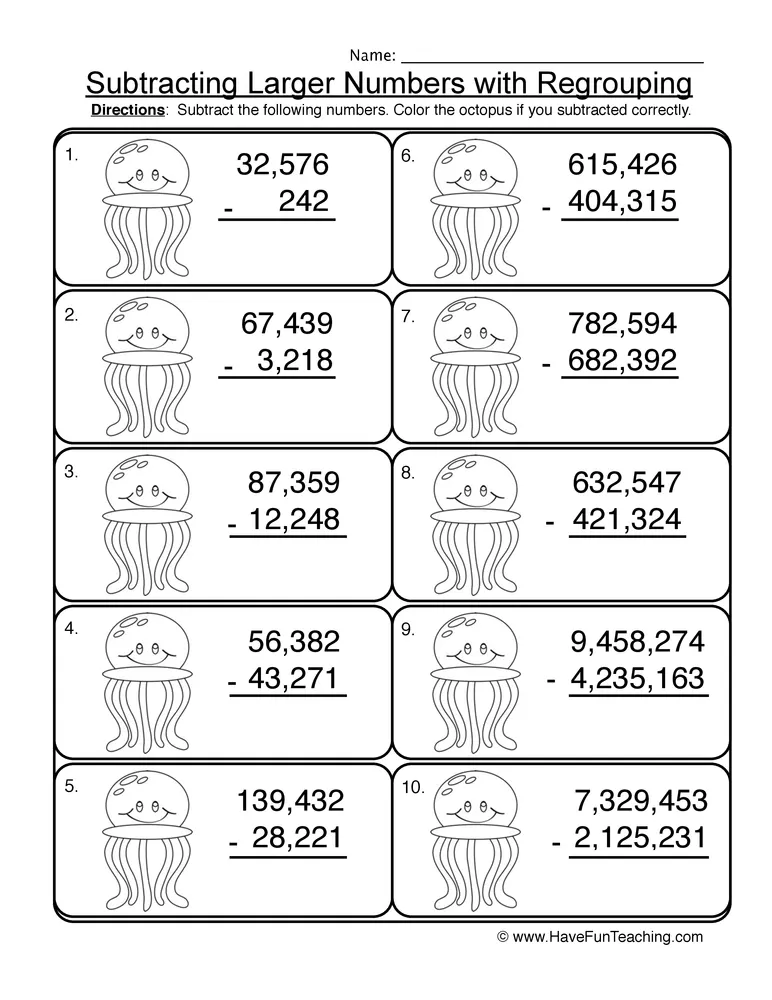 Multi-Digit Subtracting No Regrouping Worksheet by Teach Simple Multi-Digit Subtracting No Regrouping Worksheet by Teach Simple