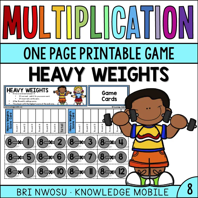 Multiplication Facts - Eight Printable Game by Teach Simple