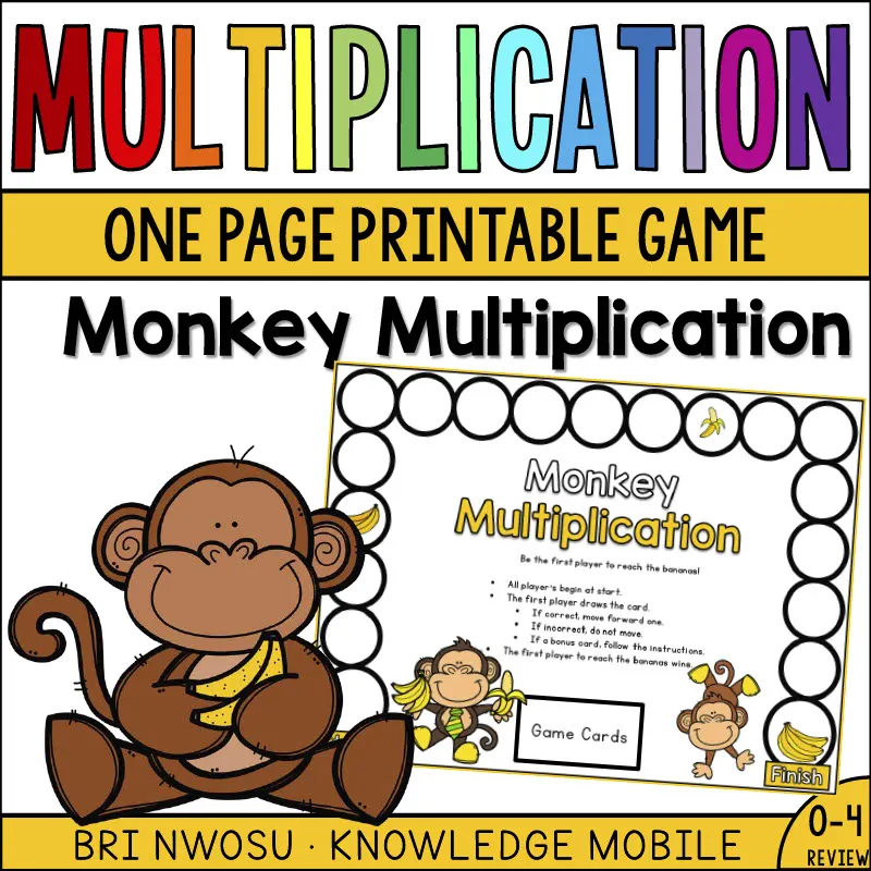 Multiplication Facts - Review 0-4 Printable Game by Teach Simple