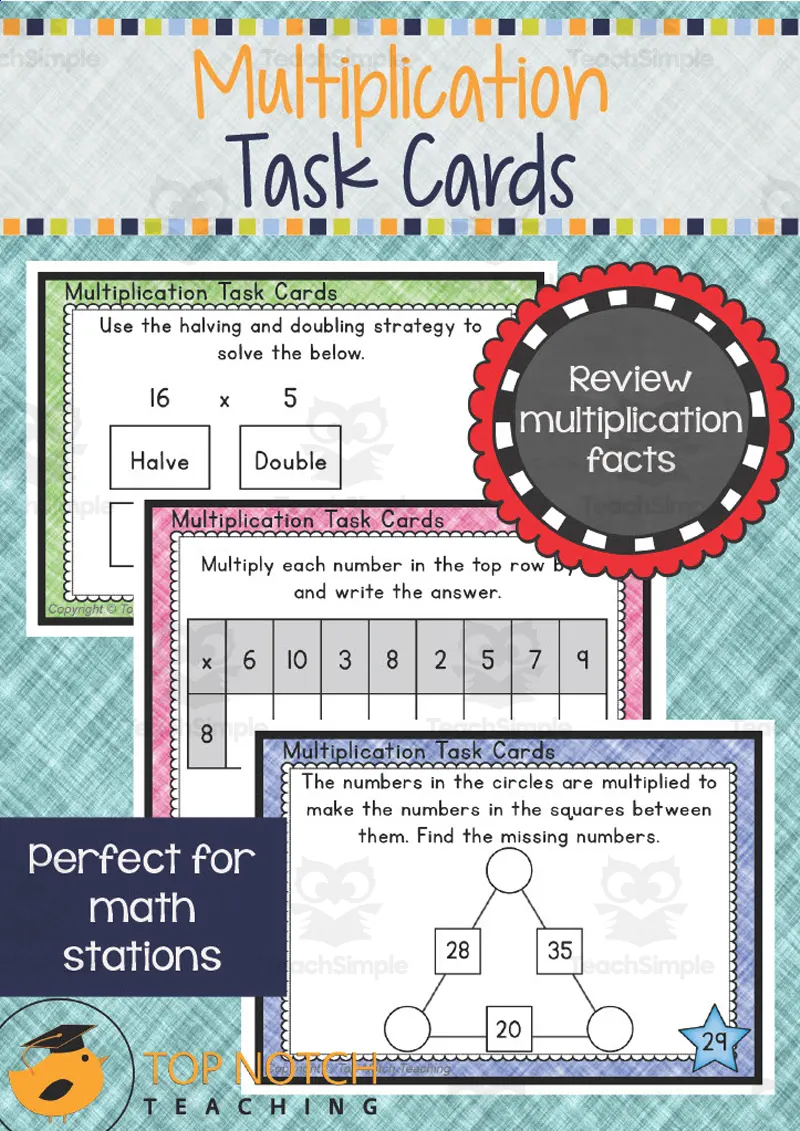 Multiplication Task Cards by Teach Simple