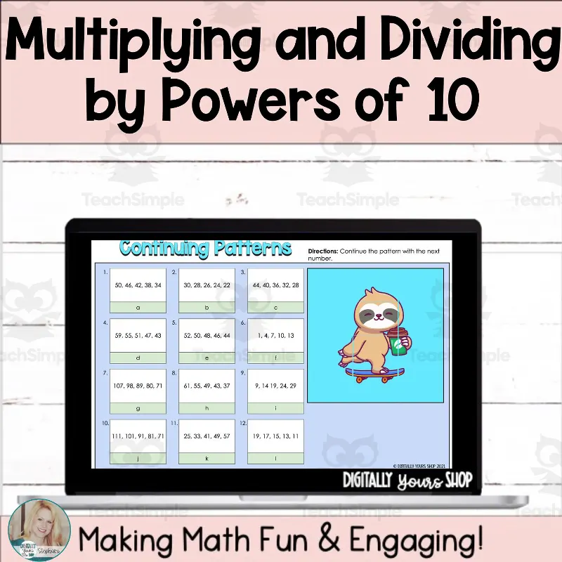 Multiplying and Dividing by Powers of 10 Digital Activity by Teach Simple