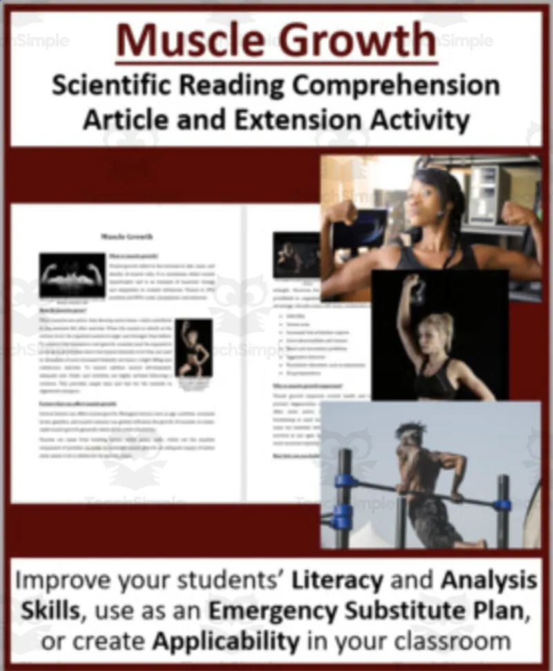 Muscle Growth Reading Comprehension Article by Teach Simple