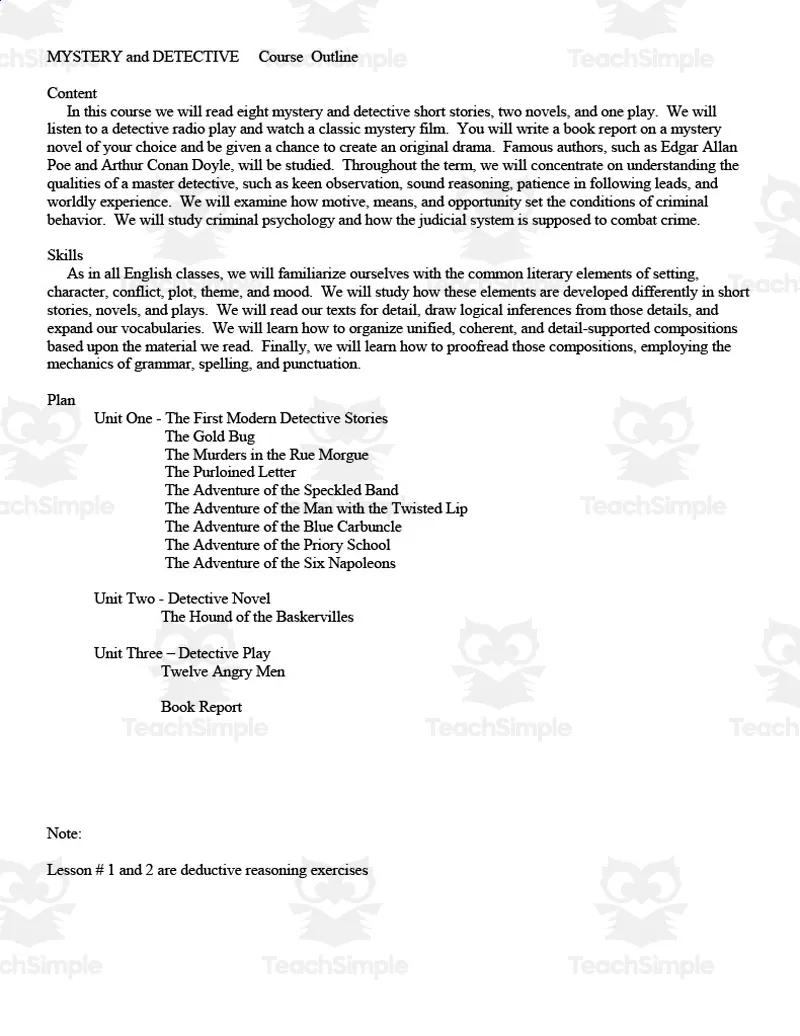 Mystery and Detective Unit by Teach Simple