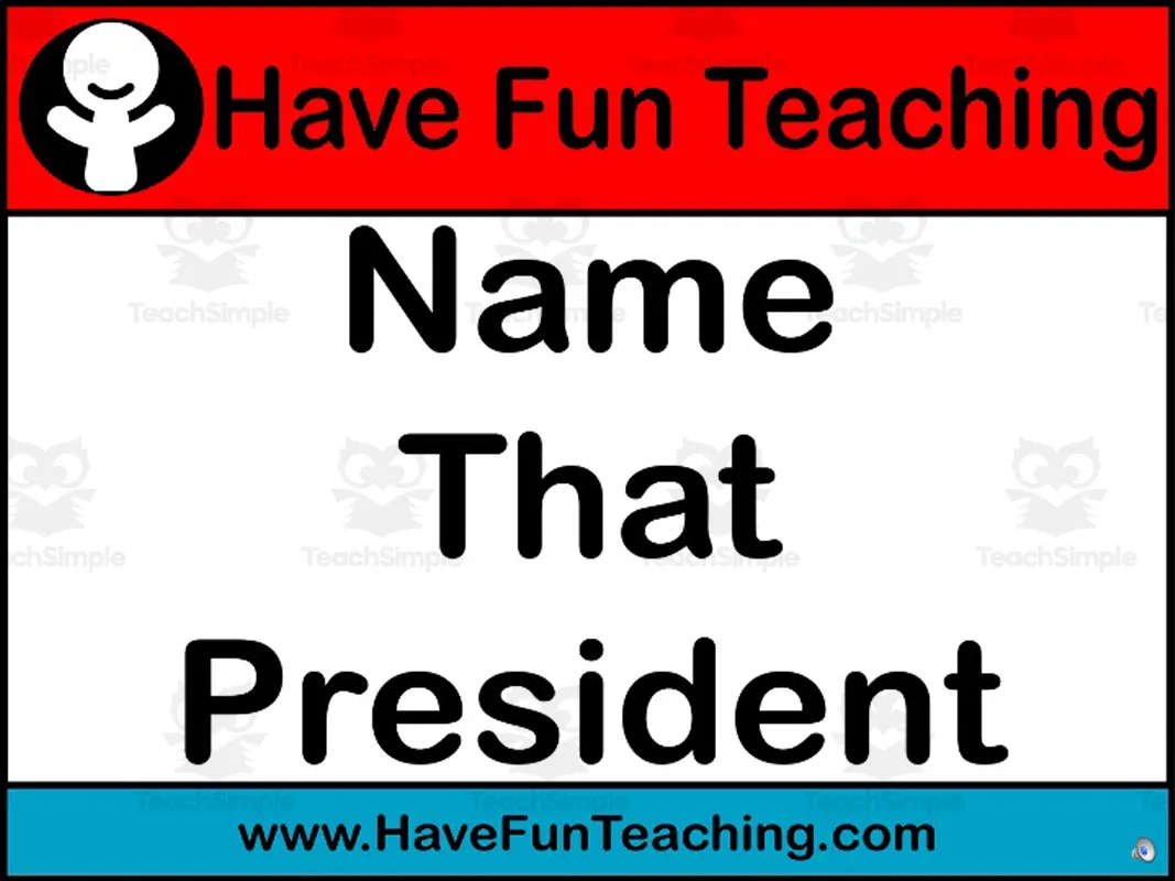 Name That President Smartboard Game by Teach Simple