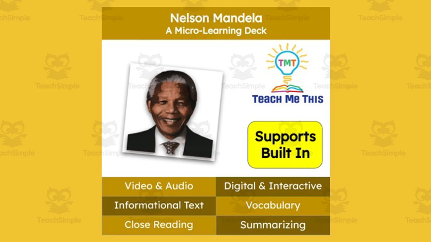 Nelson Mandela | Reading Comprehension Deck | Interactive Lesson by ...