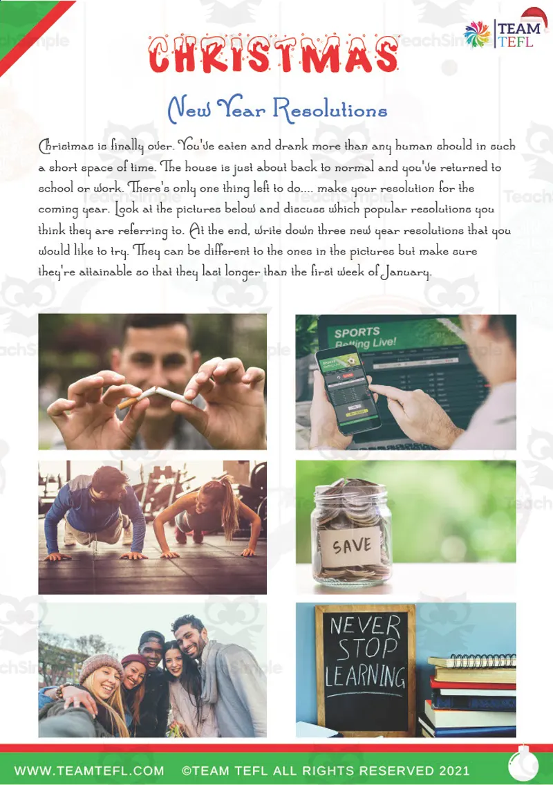 New Year Resolutions by Teach Simple