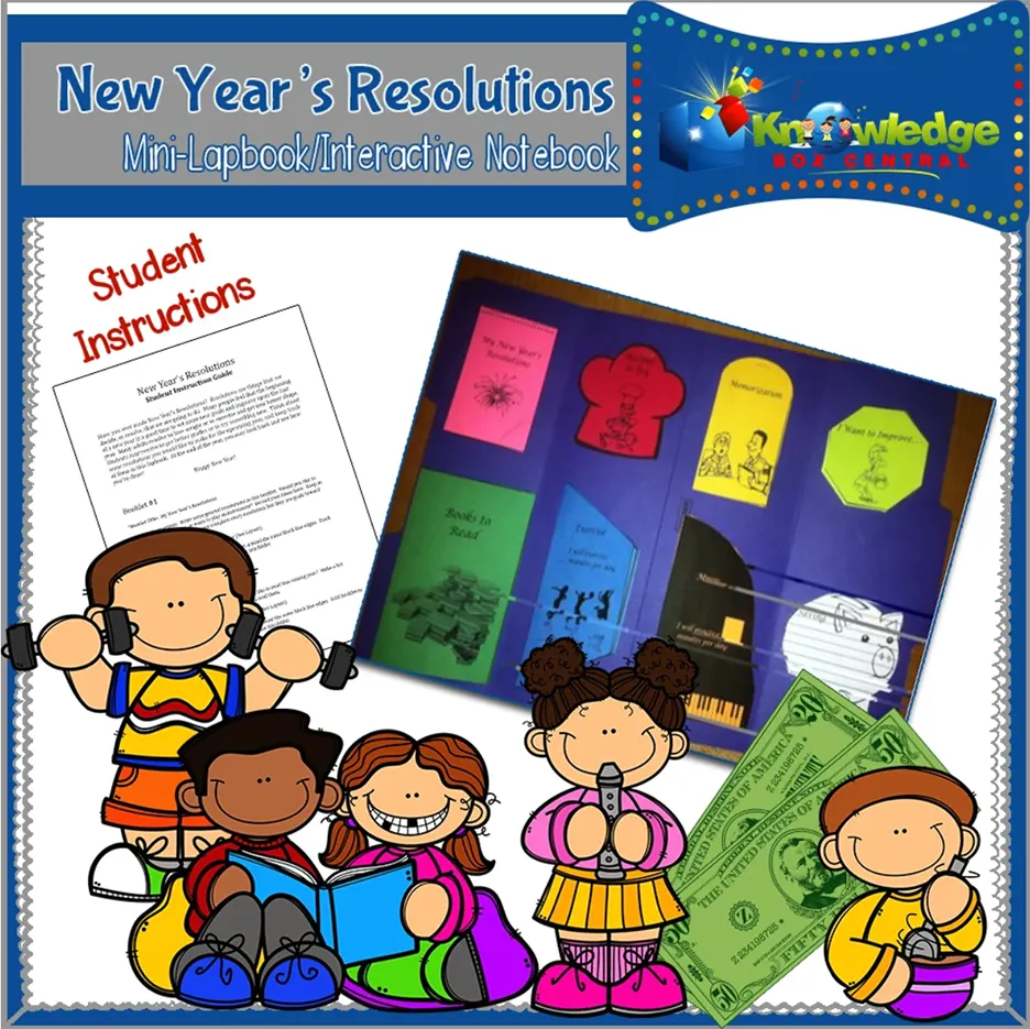 New Year's Resolutions Mini-Lapbook / Interactive Notebook - EBOOK by ...