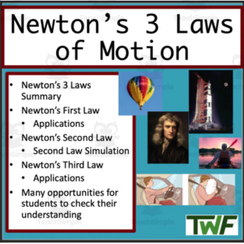 Newton's 3 Laws of Motion Lesson - Google Slides and PowerPoint Lesson ...
