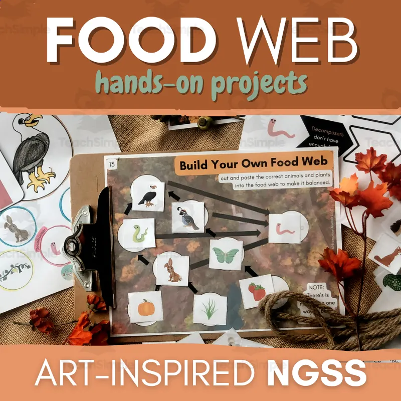 NGSS Third Grade Food Web Project - Hands-on Activities for 3-LS4-4 by ...