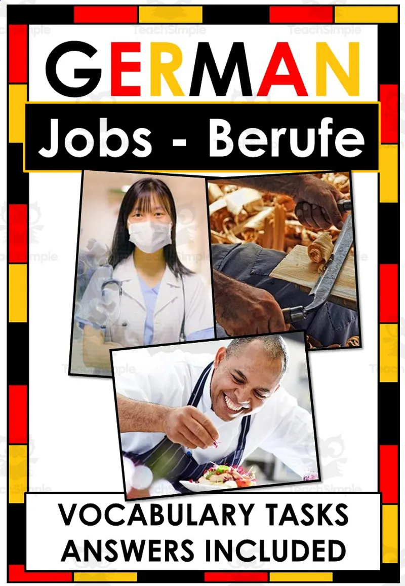 NO PREP German Vocabulary Worksheets and ANSWER KEY - Berufe / Jobs by ...