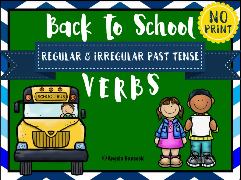 NO PRINT Back to School Regular & Irregular Past Tense Verbs Distance ...