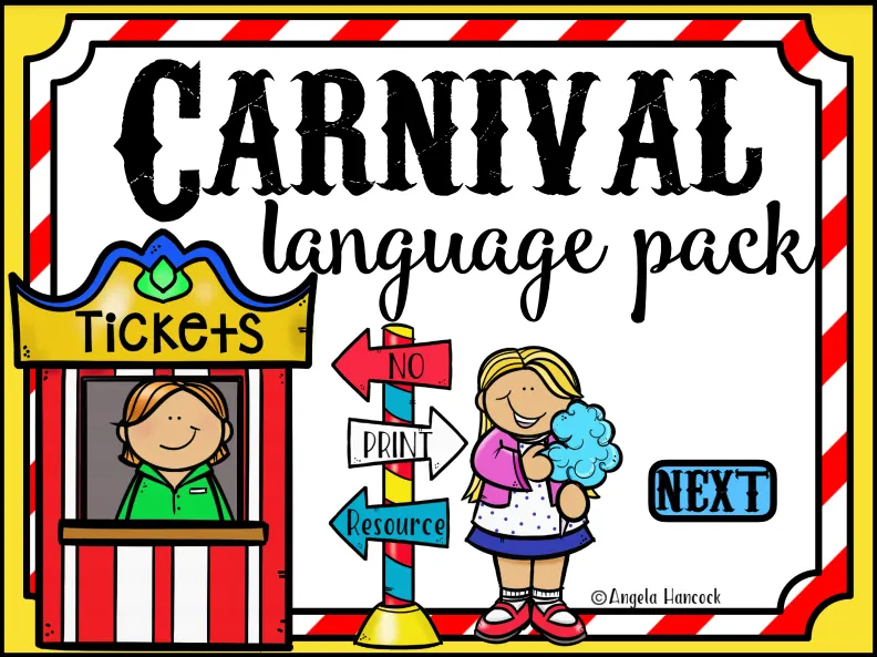 NO PRINT Carnival Theme Receptive Expressive Language Activities Pack ...