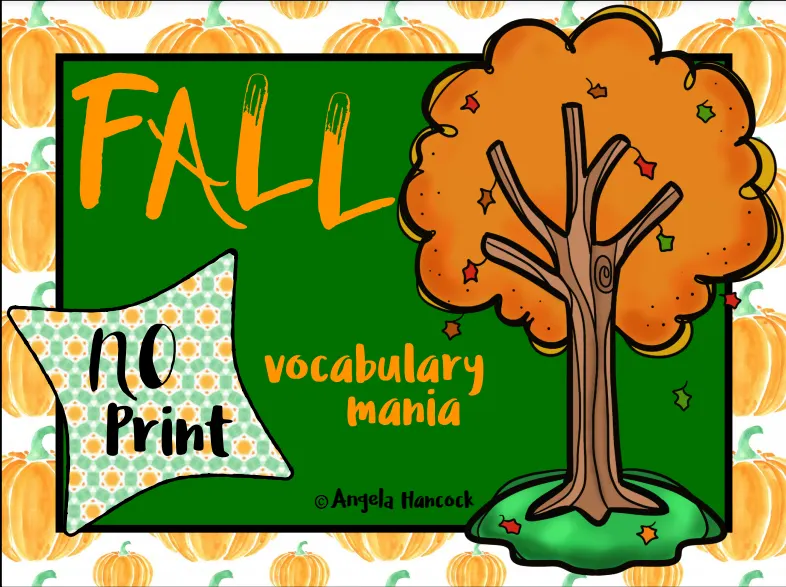 NO PRINT Fall Synonyms Antonyms & Word Associations by Teach Simple