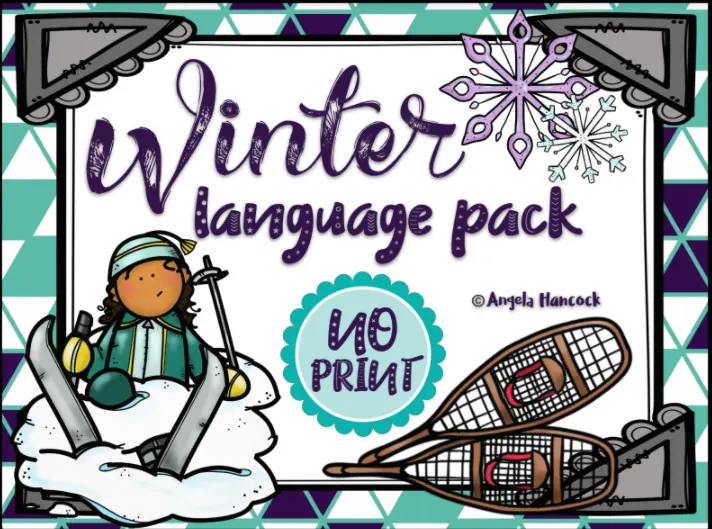 NO PRINT Winter Language Pack for Distance Learning by Teach Simple